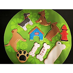 JOKUMO Dog Lover Complete Cookie Cutters Set – 10 PC High Grade 430 Stainless Steel –Golden Retriever, Miniature Schnauzer, Dachshund, Dog sit position, Dog Paw, Dog House, Fire Hydrant and 3 Dog Bone