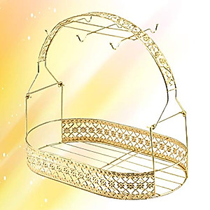 Operitacx Coffee Mug Holder with Saucer Organizer Cup Drying Rack 6 Cup Hooks Drainer Organizer Mug Tree Drinking Glass Holder Stand Mug Drainer Tray for Cups Mugs Cup Stand