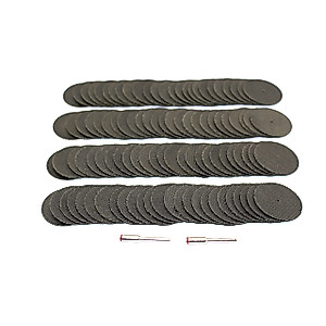 TEMO 100 pc 1-1/2 Inch Reinforced Fiberglass Cutoff Wheel Disc with Two 1/8 Inch Mandrel, for Dremel Rotary Tools