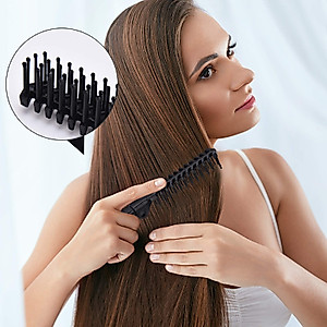 10 Pcs Portable Travel Folding Comb Brush Combo Compact Foldable Hair Brush Pocket Size Comb Double Headed for Women Men Homeless Hotel Shelter Nursing Home Charity Church (Black)
