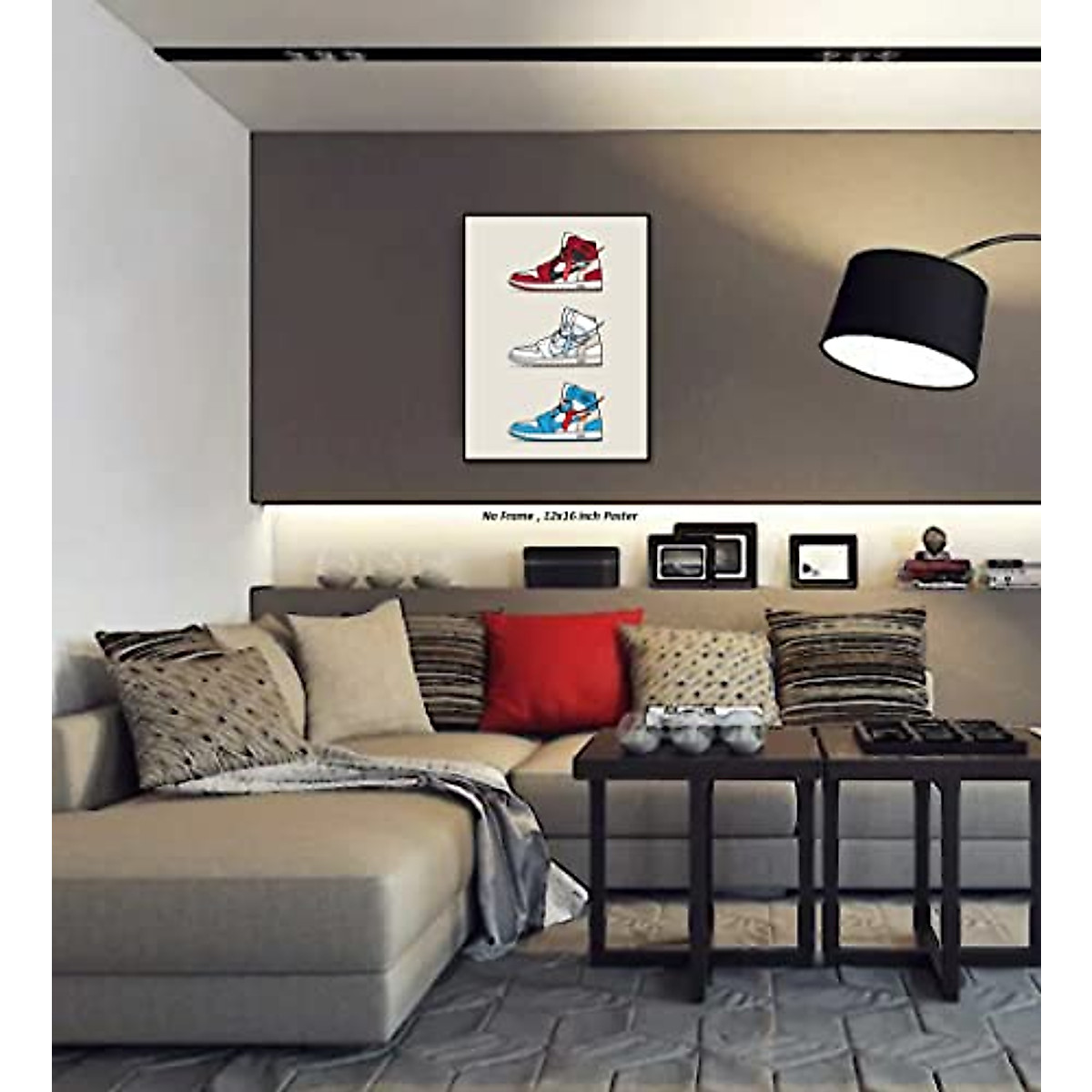 Hypebeast Air Jordan Sneakers Poster – (12x16 Inch) Unframed – AJ Wall art, Hypebeast Room Decor, Michael Jordan Poster, Sneaker Air Gym Shoes Shoebox Collection Aesthetic Cool Poster for Teen Boys Guys Men Room Dorm Bedroom Wall Decor by LIYA Design Prin