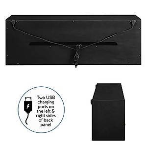 Classic Brands Canton 2 Drawer Top Storage Hutch, Black