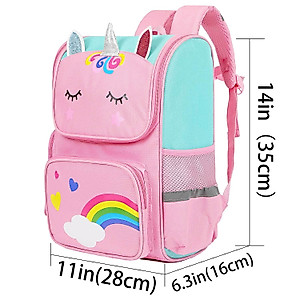 Travel Backpack for Kids Toddler Backpack School Unicorn Backpack for Girls Backpack Elementary School Bag Kids Backpacks for Girls Hiking Pink Backpack Cute Bookbag for Girls