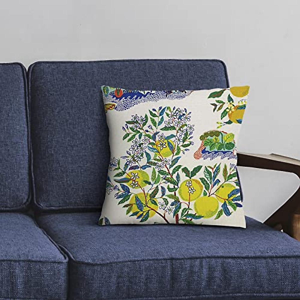 Tritard Outdoor Pillow Covers Set of 2 Lemon Butterfly Pillow Covers Cushion Cover, 18x18 Inches