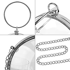 Round Ball Clear Purse, Small Acrylic Box Evening Clutch Bag, Women Transparent Stadium Approved Crossbody Shoulder Handbag Fits Party, School Prom & Concerts