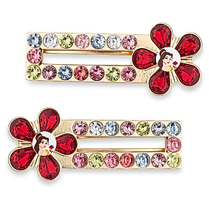 GOODY Hinge Jewel Clip - Disney Princess, Belle - Slideproof Rhinestone Hair Accessories for Men, Women, Boys & Girls - Style With Ease & Keep Your Hair Secured - All Hair Types