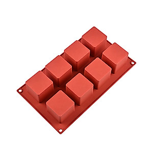 3D Square Silicone Mold,2" x 2" x 2" Chocolate Mousse Cake Baking Mold Dessert Molds for Soap,Ice cream,Brownie,Candle…