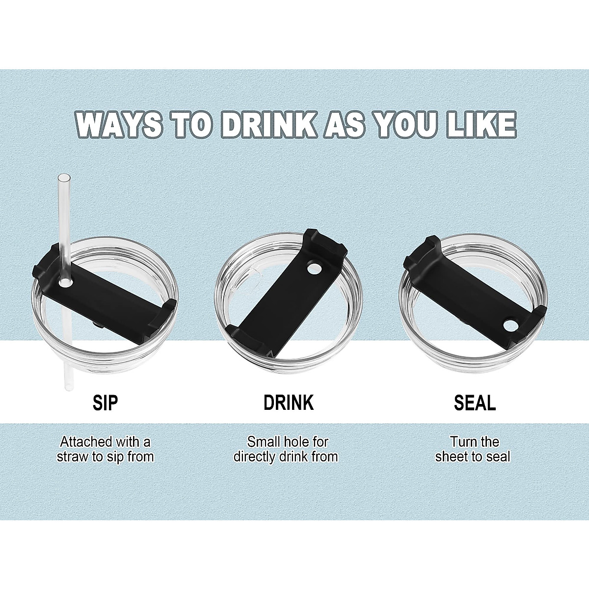 DLOCCOLD 40 oz Tumbler with Handle, Insulated Coffee Tumbler with Lid and Straw, Car Cup Holder Friendly (Aquamarine)