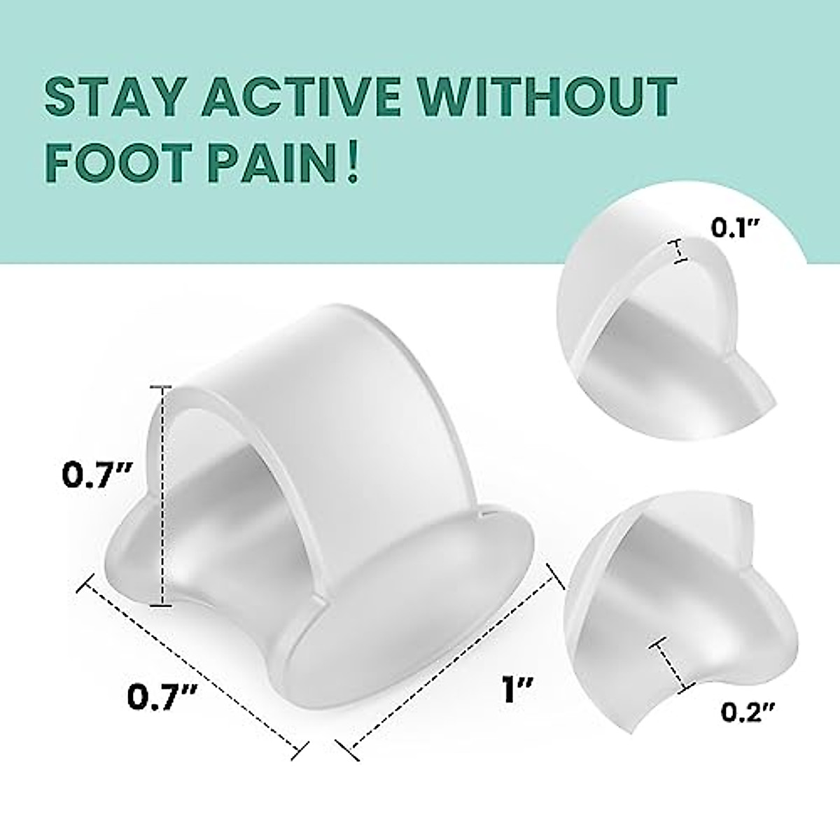 Welnove Gel Toe Separator, 12 Pack Pinky Toe Spacers, Aloe Vera Extract Infused Silicone Little Toe Spacers, Bunion Corrector, Bunion Cushions Pads for Preventing Rubbing & Relieve Pressure