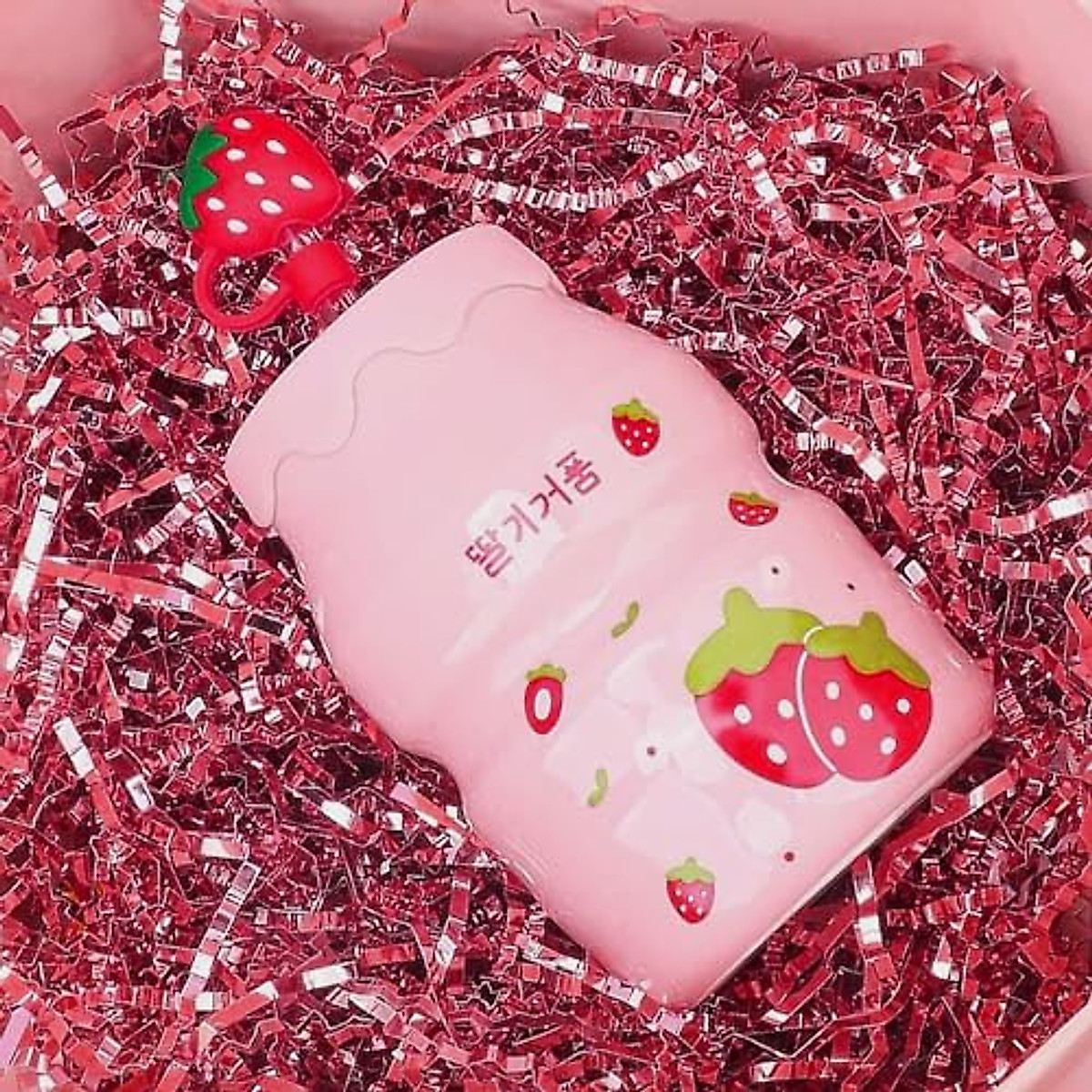 Uptotop 4oz Crinkle Cut Paper Shred Filler for Gift Wrapping Basket Filling, Birthday, Christmas, Thanksgiving, Wedding, Mother's Day, Glitter Pink (4 oz)