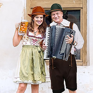 Newcotte Set of 4 German Bavarian Oktoberfest Costume Set for Men Adult Costume for Dress Party and Beer Festival (XL)