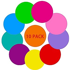 Pincute 10 Pack Dry Erase Dots Circles Sticker for Tables, Larger Sized 11.8 inch Colorful Removable Whiteboard Painting Marker, Essential School Teachers Supplies for Classroom