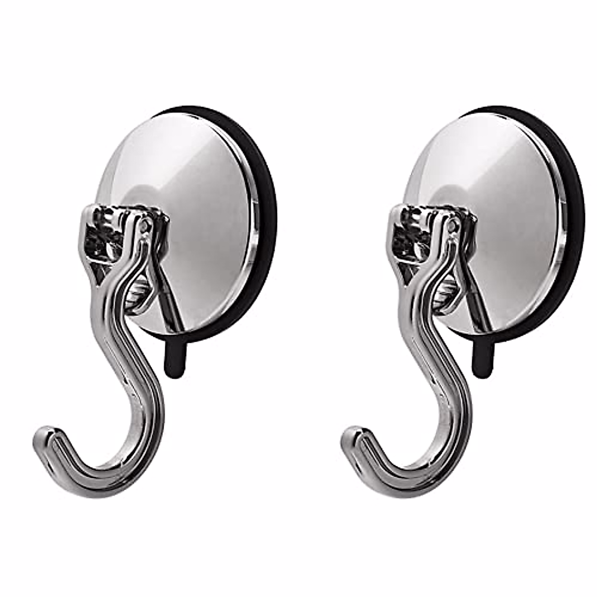Bracketron Heavy Duty Vacuum Suction Cup MightyHooks Specialized for Many Surfaces - Kitchen, Bathroom & Home or Auto Organization (2 Pack)(Large/Chrome)