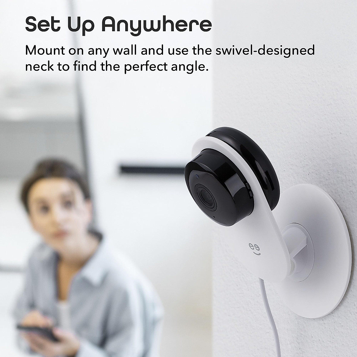Geeni Glimpse 1080p WiFi HD Smart Camera – Indoor Home Security Camera – No Hub Required – Voice Control – Motion Detection Camera – Smart Camera Compatible
