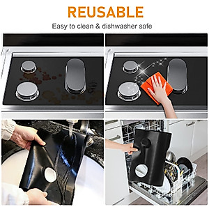 Stove Cover Gas Stove Top Burner Covers Protectors for Samsung Gas Range Stove Mat Protector Reusable,Oven Liners Mat Gas Range Protectors Covers,Non-Stick Washable Keep Stove Clean Stove Guard