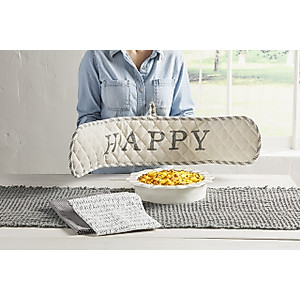 Mud Pie Happy Double Oven Mitt Set, 7 1/4" x 35"