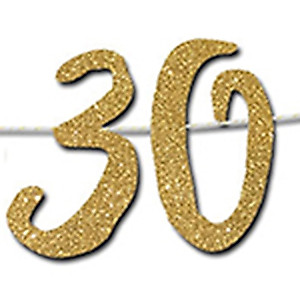 Cheers to 30 Years Banner - Premium Gold Glitter Cardstock Paper - Larger Text for Better Visibility - Perfect Decoration for 30th Birthday Party Celebration