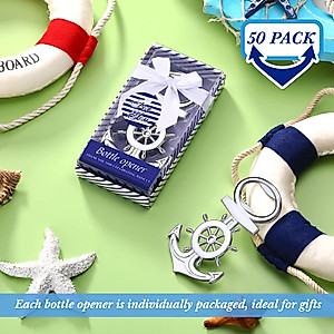 50 Pieces Nautical Anchor Bottle Opener Nautical Baby Shower Favor Wedding Party Present Decor Anchor Nautical Themed Bottle Opener Souvenir for Beach Party Bridal Shower