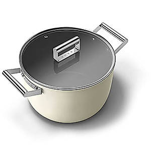 Smeg Cream 5-Quart 9.5-Inch Casserole Dish with Lid