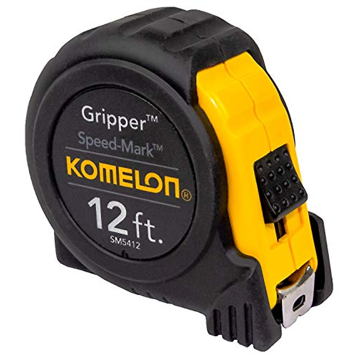 Komelon SM5412 Speed Mark Gripper Acrylic Coated Steel Blade Measuring Tape 5/8-Inch x 12-Feet, White