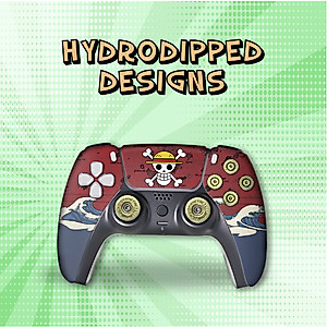 One Peice Bullet Custom PS-5 Controller Wireless compatible with Play-Station 5 Console by BCB Controllers | Proudly Customized in USA with Permanent HYDRO-DIP Printing (NOT JUST A SKIN)