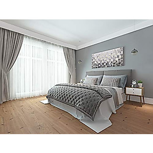 Yihui Arts Canvas Wall Art Grey and White Flowers Pictures Blossom Modern Floral Pallet Knife Painting Framed for Bedroom Kitchen Dinning Room Living Room Office Home Decor