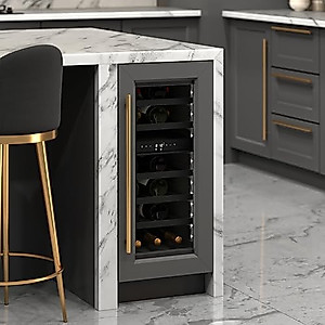 KoolMore KM-CW28DZ-BPR Reserve 15 in. Under-Counter Panel Ready Dual Zone Built-in Wine Cooler with Black Shelves and 23 Bottle Capacity