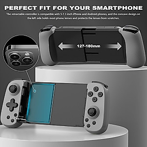 arVin Mobile Gaming Controller for iPhone, Android with Phone CASE Support, Wireless Gamepad for iPhone/iPad/Samsung/Tablet/Switch/PS4/PC - Play Xbox Cloud Gaming/PS Remote Play/Steam Link/GeForce Now