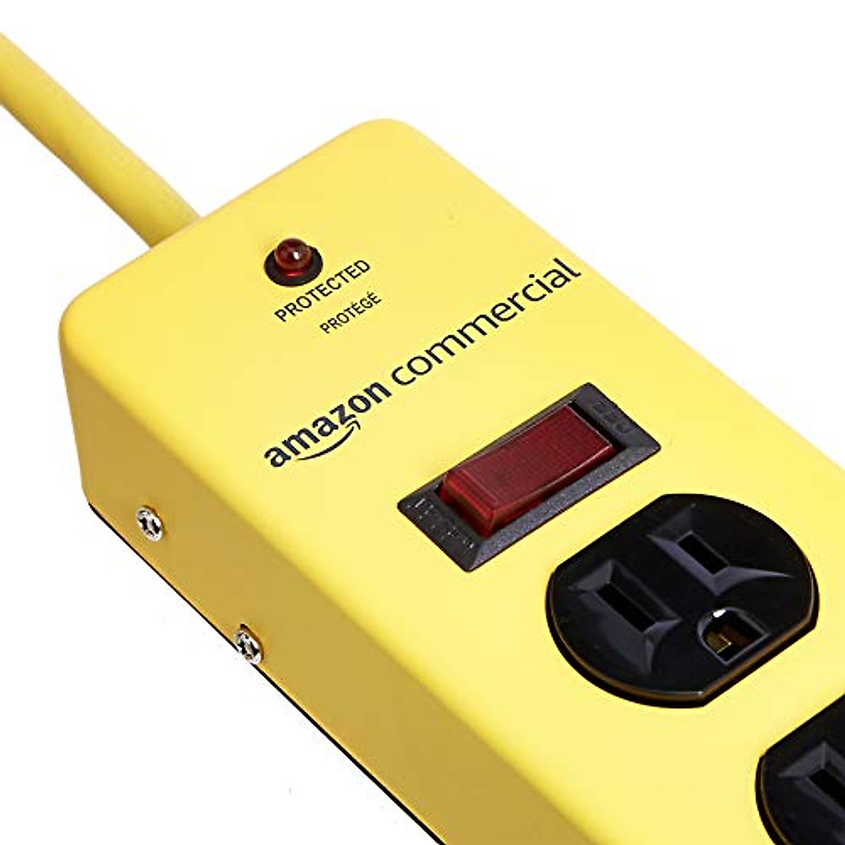 AmazonCommercial Heavy Duty Metal Surge Protector Power Strip, 1 PACK, Yellow