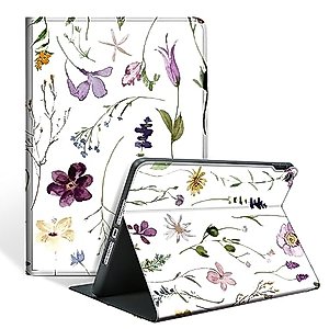 Azmyeuo Cover for iPad 9th/8th/7th Generation, Case for 10.2 Inch iPad 9th/8th/7th Generation 2021/2020/2019 - Premium Folio Stand Case - Auto Wake/Sleep and Multiple Viewing, Tinte Flower
