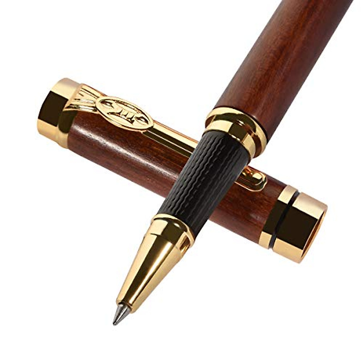 iMeaniy Nice Wooden Ballpoint Pen Gift Set-Elegant Fancy Writing Set for Men Women Graduation Business Signature Executive Christmas Gift,Luxury Pen with Gift Box,2 Extra 0.5mm Refills,Black Gel Ink