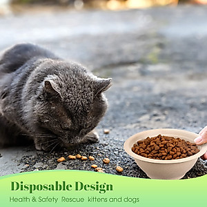 200 Pcs Disposable Pet Bowls Dog Food Bowls Travel Cat Bowls Bulk for Small Dogs Puppy Cat Food Dish Safe Paper Bowls 8 oz Container for Outdoor Small Animal Feeding and Watering Supplies