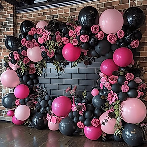 Captank Black Balloons Double Stuffed Balloon Garland Latex Different Size 18/12/5 inch Balloons Arch Kit for Birthday Anniversary Holiday New Year Halloween Ridder Star Wars Theme Party Decorations