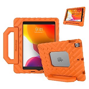 Gumdrop FoamTech Case Fits Apple iPad 9th | 8th | 7th Gen (10.2-inch) Designed for K-12 Students Teachers & Classrooms – Drop Tested Rugged Shockproof Bumpers for Reliable Device Protection– Orange