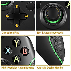 GLOWANT Wireless Controller Replacement for Xbox One Controller,2.4G Wireless Gamepad Joystick with Dual Vibration and Built-in 500mAh Rechargeable Battery Compatible with Xbox one(BL)