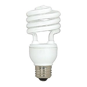 Satco S6272 18-Watt Medium Base T2 Mini Spiral, 4100K, 120V, Equivalent to 75-Watt Incandescent Lamp for Enclosed Fixtures, 3-Pack , White