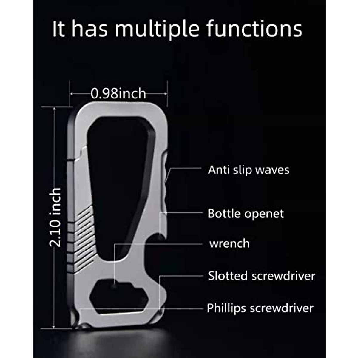 Mikacin Titanium Key Chain, Keychain with Bottle Opener, Carabiner Car Key Chains for Men and Women