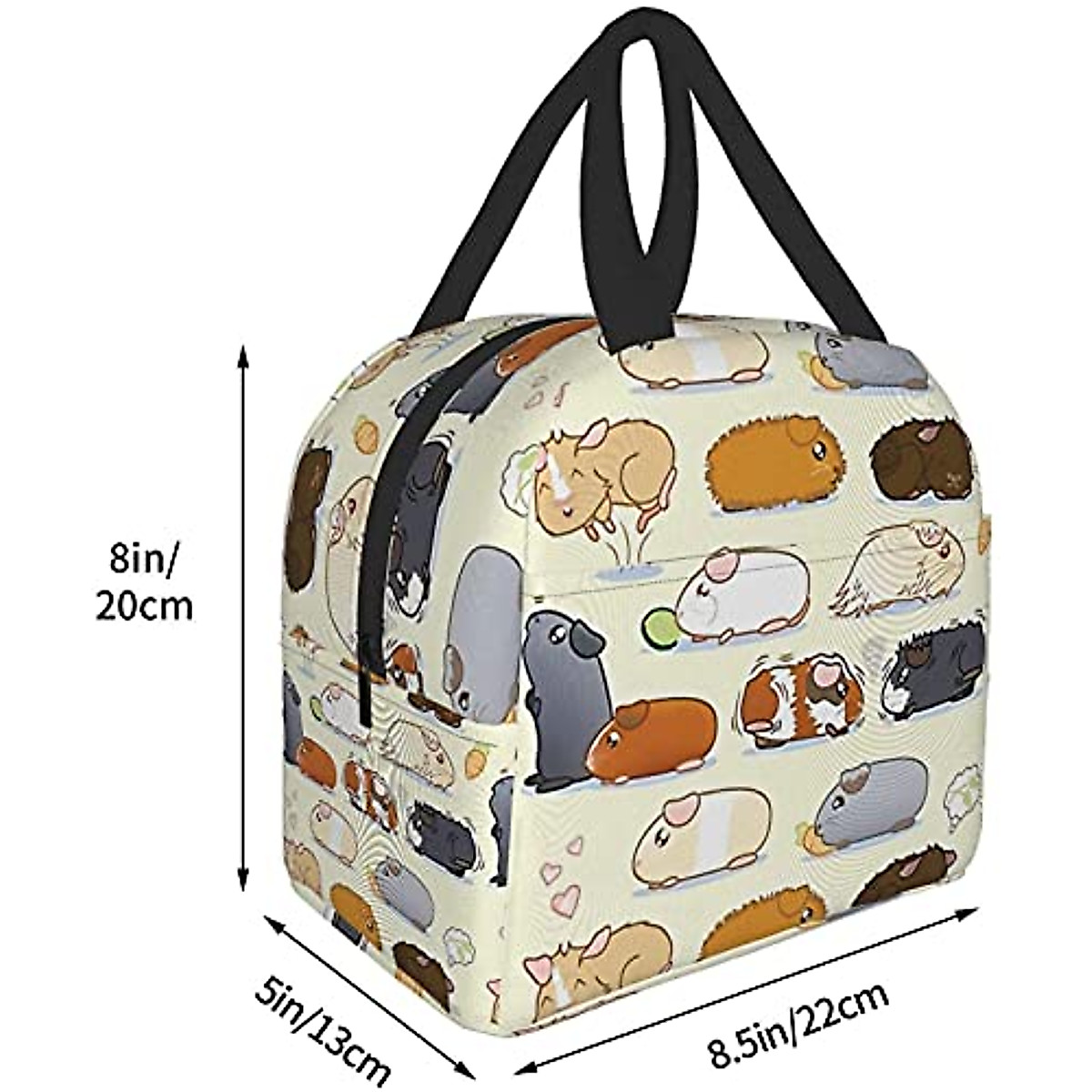 Xuhua Guinea Pig Parade Lunch Bag Boxes Tote Insulated Reusable,Lunch Bag Lunchbox Durable Waterproof Zipper Hangbag Portable for Boys Girls School Supplies