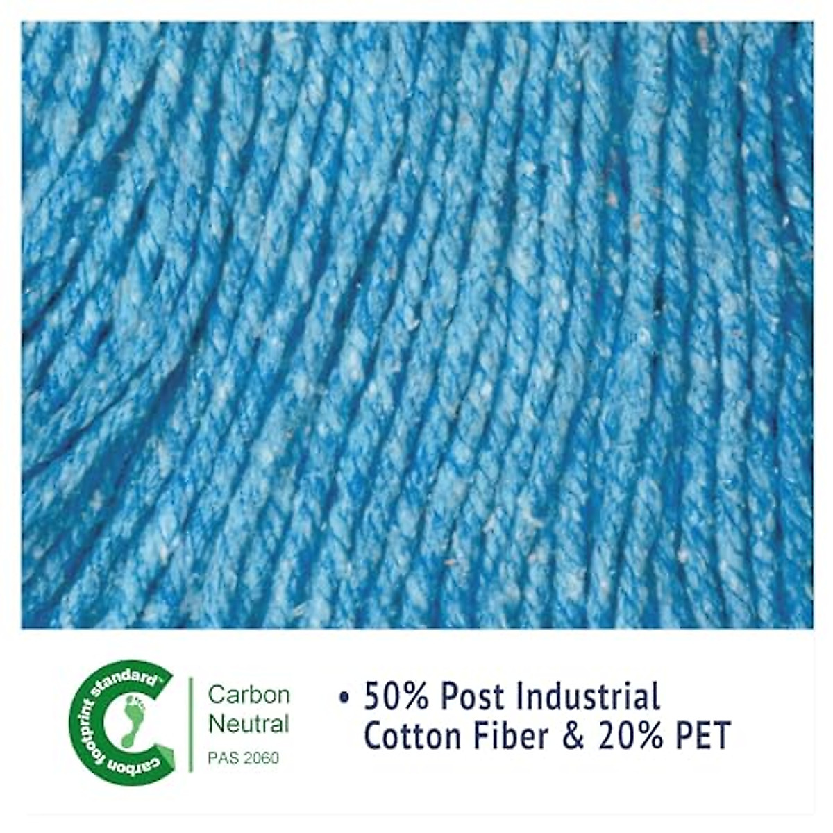 Boardwalk BWK503BLEA 5 in. Super Loop Cotton/Synthetic Fiber Wet Mop Head - Large, Blue