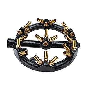 Mono-gatari Propane Gas Jet Burner 23 Tips Cast Iron Body Round Nozzle Jet Burner for Wok Range,Stir Fry,Grilling 0.5mm Hole Up 100,000 BTU