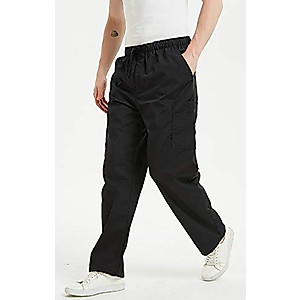 VOGRYE Men's Scrubs Pant Cargo Scrubs Pant with Poctets (M, Black)
