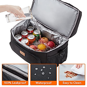 Lifewit Soft Cooler Bag 27-Can Lightweight Portable Cooler Tote Double Layer Black