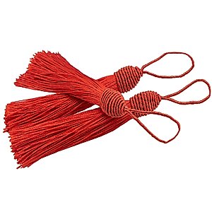 VAPKER Bookmark Tassels 20Pcs 15cm/6 Inch Red Tassels with Pineapple Head Sewing Tassels Silky Floss Mini Craft Tassels with Cord Loop for Keychain Earring Jewelry DIY Craft