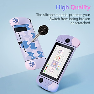 GeekShare Soft Silicone Protective Case Compatible with Nintendo Switch Console (Purple)