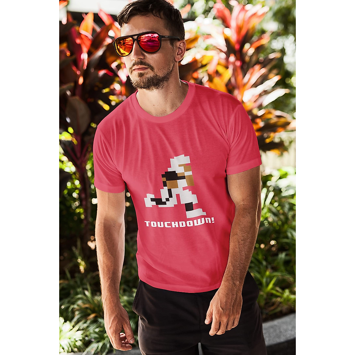 Pop Threads Tecmo Bo 8-Bit Retro Video Game Gamer Football Graphic Tee T-Shirt for Men Black L