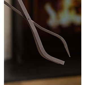 Plow & Hearth 36163-BRZ Hand-Forged Fireplace Tool Set, in Bronze, B, 13 Dia. x 28H