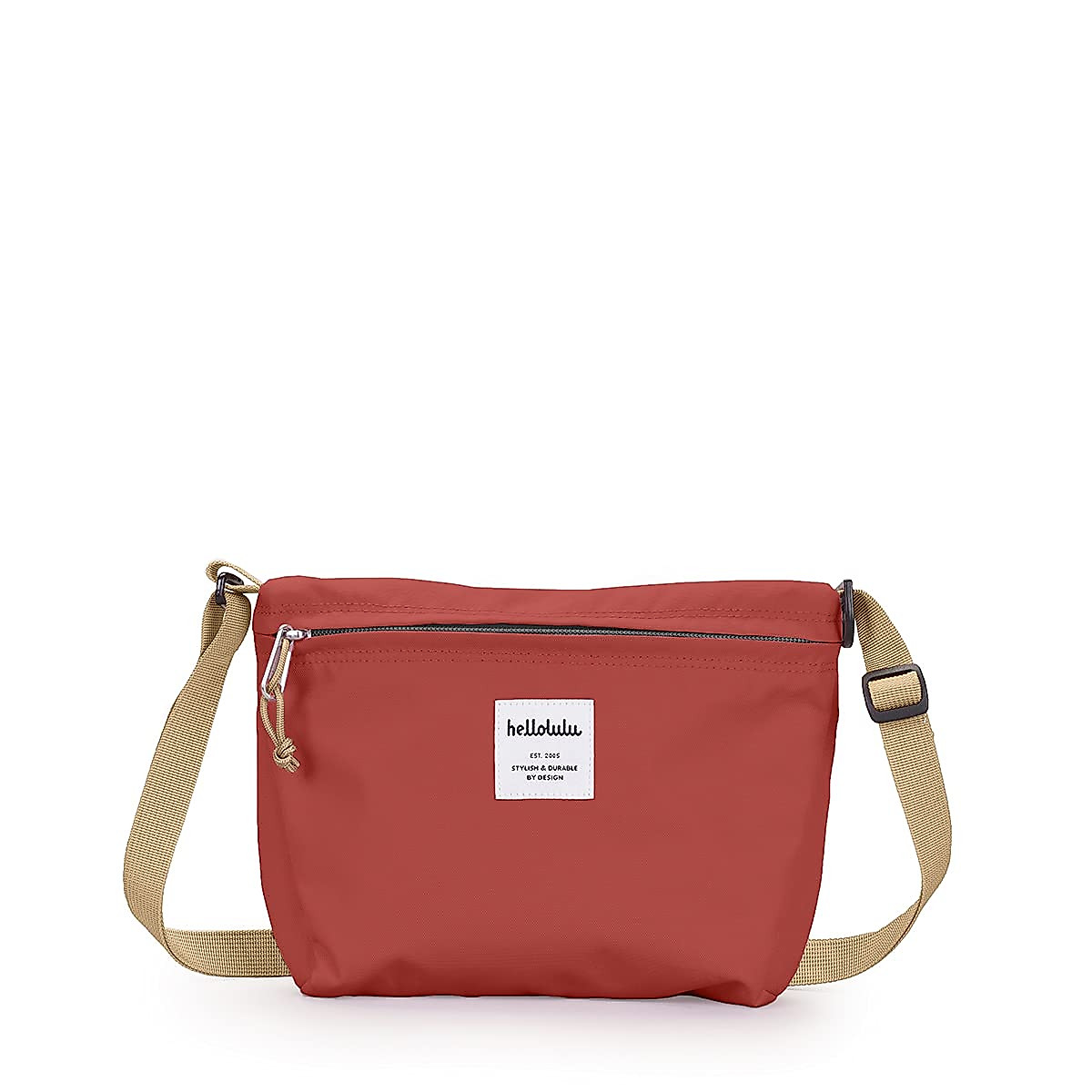 Hellolulu CANA Compact Utility Zippered Compartment Crossbody Bag, Pomegranate