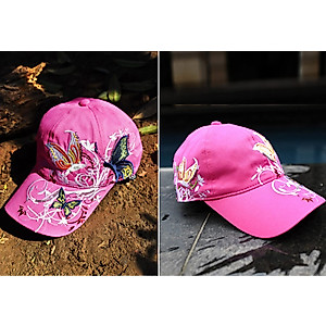 Trucker Hats California H Womens Hat Trendy Creativity Flowers Butterfly Sequins Embroidered Baseball Cap Pink