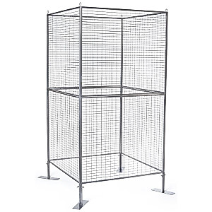 Displays2go Wire Grid Panel for Artwork, Iron Metal Construction, Powder Coated – Silver Finish (AD4PNLS)