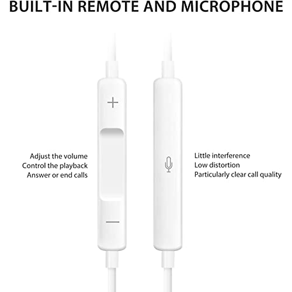 [Apple MFi Certified] Apple Headphones Wired Earbuds with Lightning Connector Earphones with Built-in Microphone & Volume Control Compatible with iPhone 14/13/12/11/XR/XS/X/8/7/SE